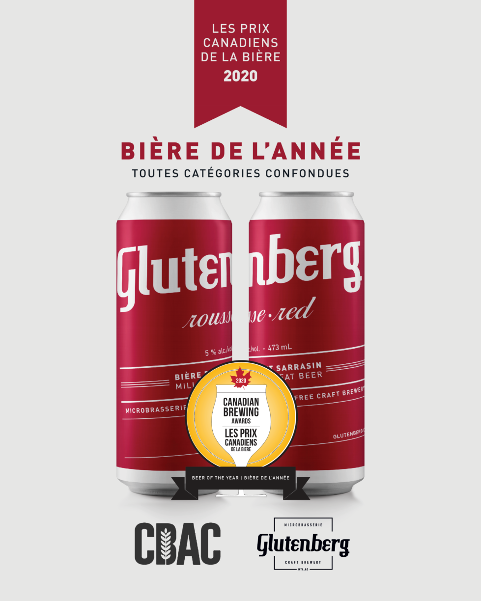 Glutenberg Rousse a été couronnée Bière de l'année au Canada - Baron Mag